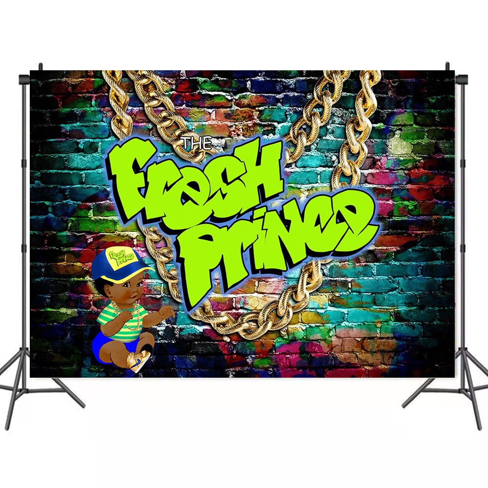 Fresh Prince Gold Necklace Photography Backdrops,royal Baby Vinyl Photo ...
