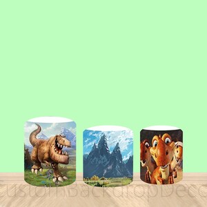 Forest Jurassic Park Dinosaur Round Backdrop,safari Jungle Elastic Cylinder Cover Backdrop,kids ...