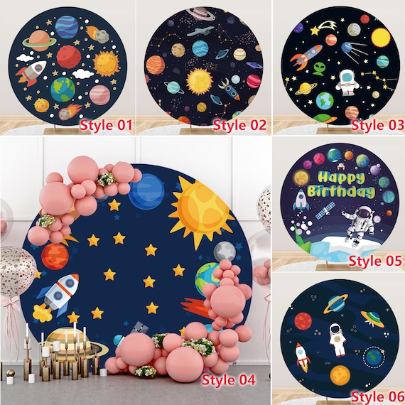 Round Outer Space Theme Photography Backdropspace Party - Etsy