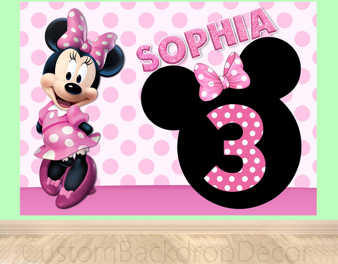 Cartoon Mouse Minnie Party Photography Backdrop,cartoon Disney Backdrop ...