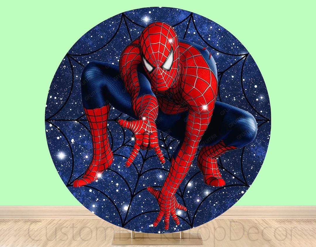 Spiderman Round Backdrop,starry Sky Elastic Cylinder Cover Backdrop ...