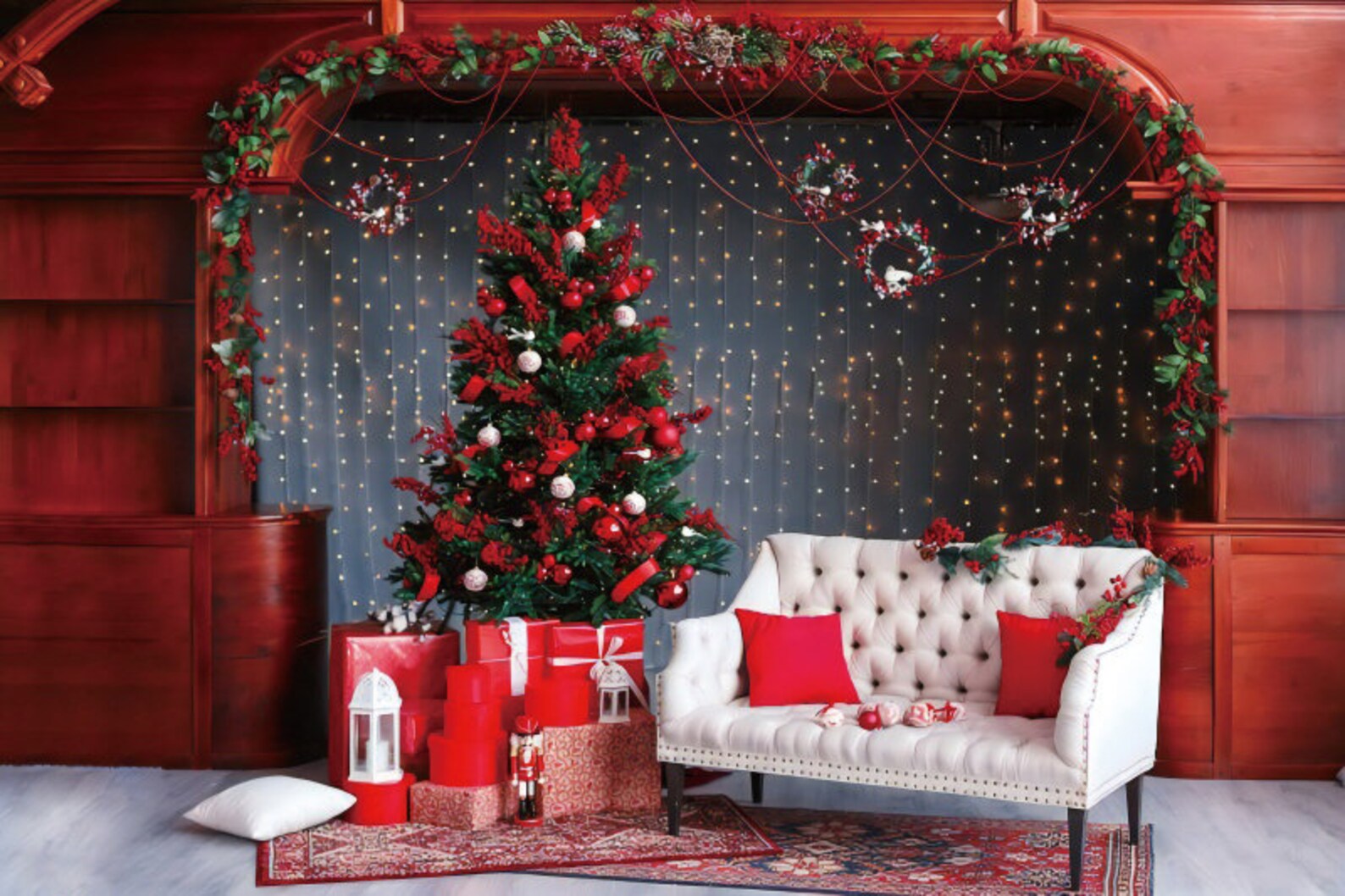 Christmas Tree Photography backdrop Merry Christmas Vinyl | Etsy