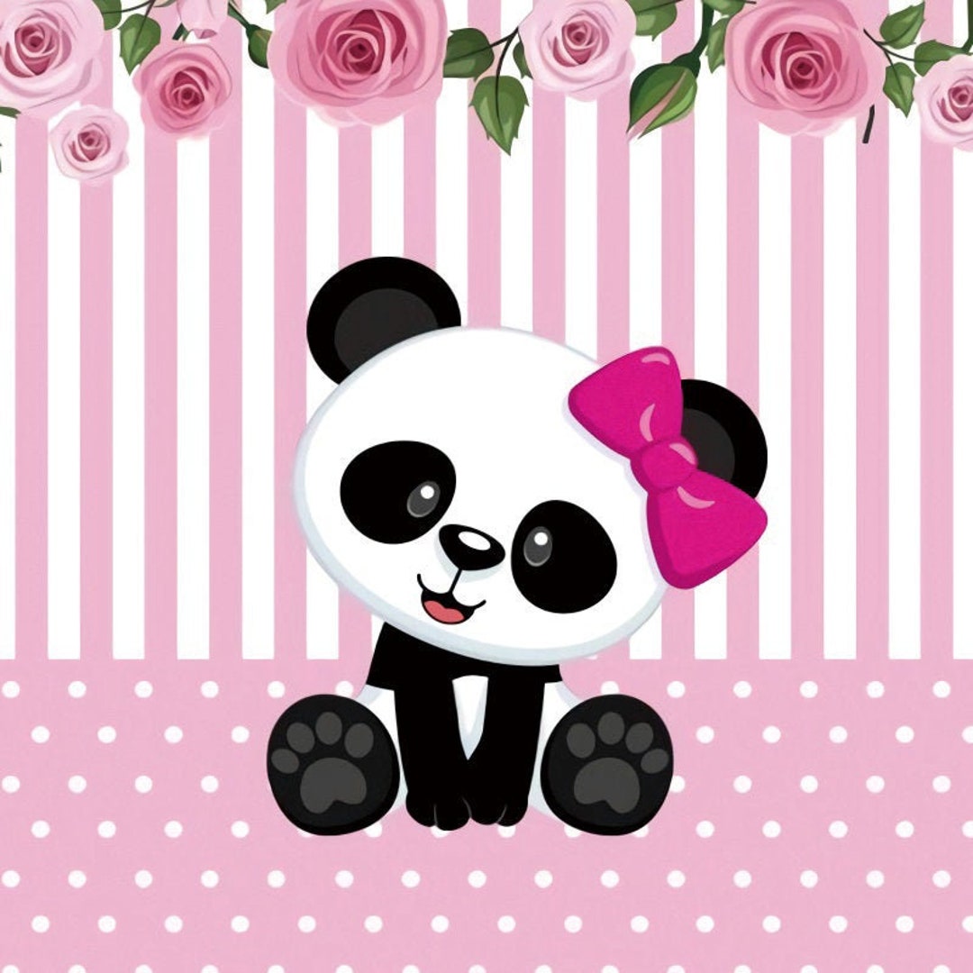 Panda Flowers Photography Background Baby Shower Birthday Party ...