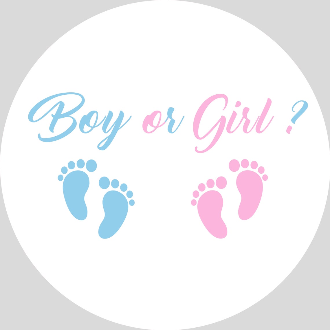 Pink Blue Foot Gender Reveal Round Photography Backdropboy or - Etsy