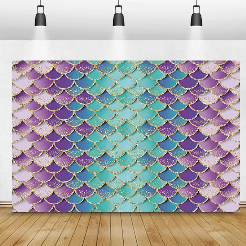 Cartoon Mermaid Fish Scales Photography Backdrops Girl Baby | Etsy