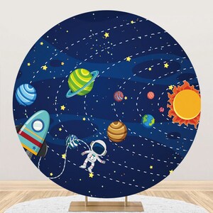 Round Astronaut Space Themed Photography Backdrop,boy Birthday Party ...