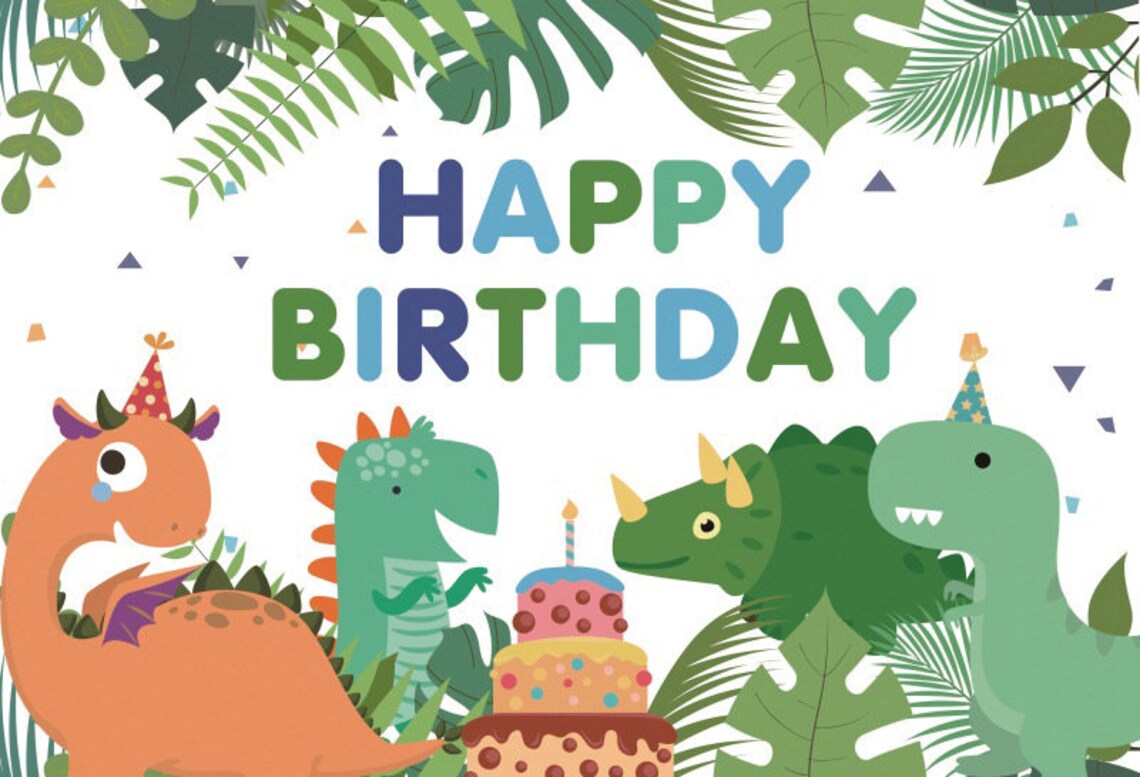 Dinosaurs Happy Birthday Photography Backdrop,dinosaurs Theme Birthday ...