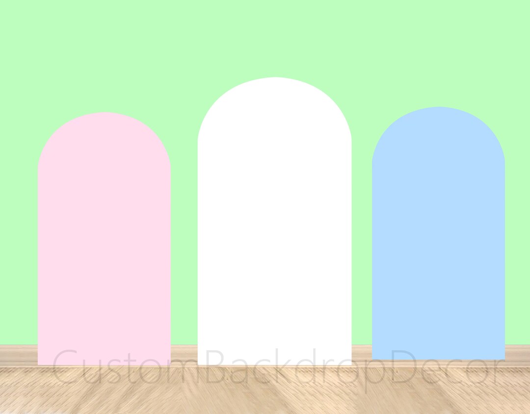 Pink White Blue Solid Arch Wall Cover Backdrop Wedding Birthday Party ...