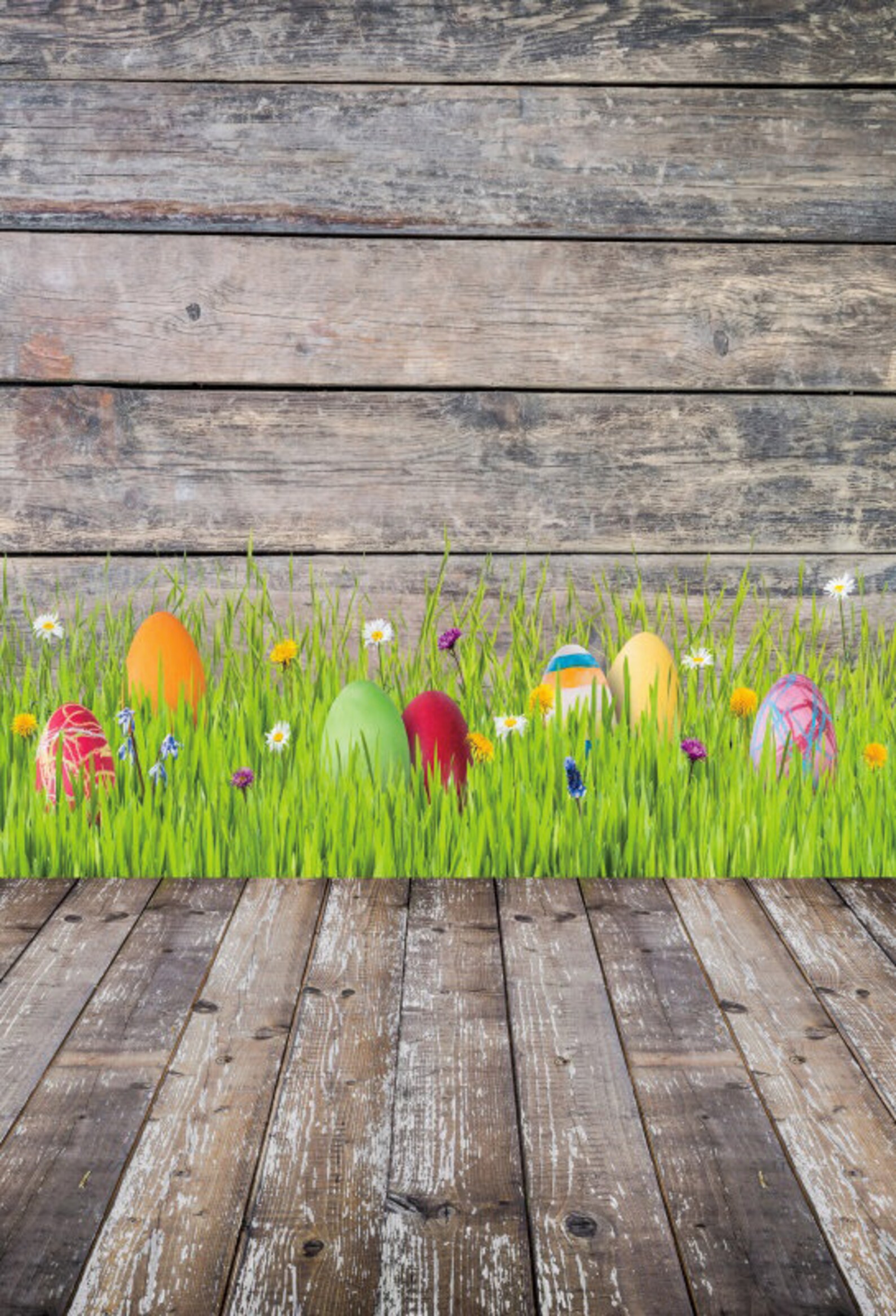 Easter Backdrop Spring Scenery Flowers Easter Eggs Portrait | Etsy