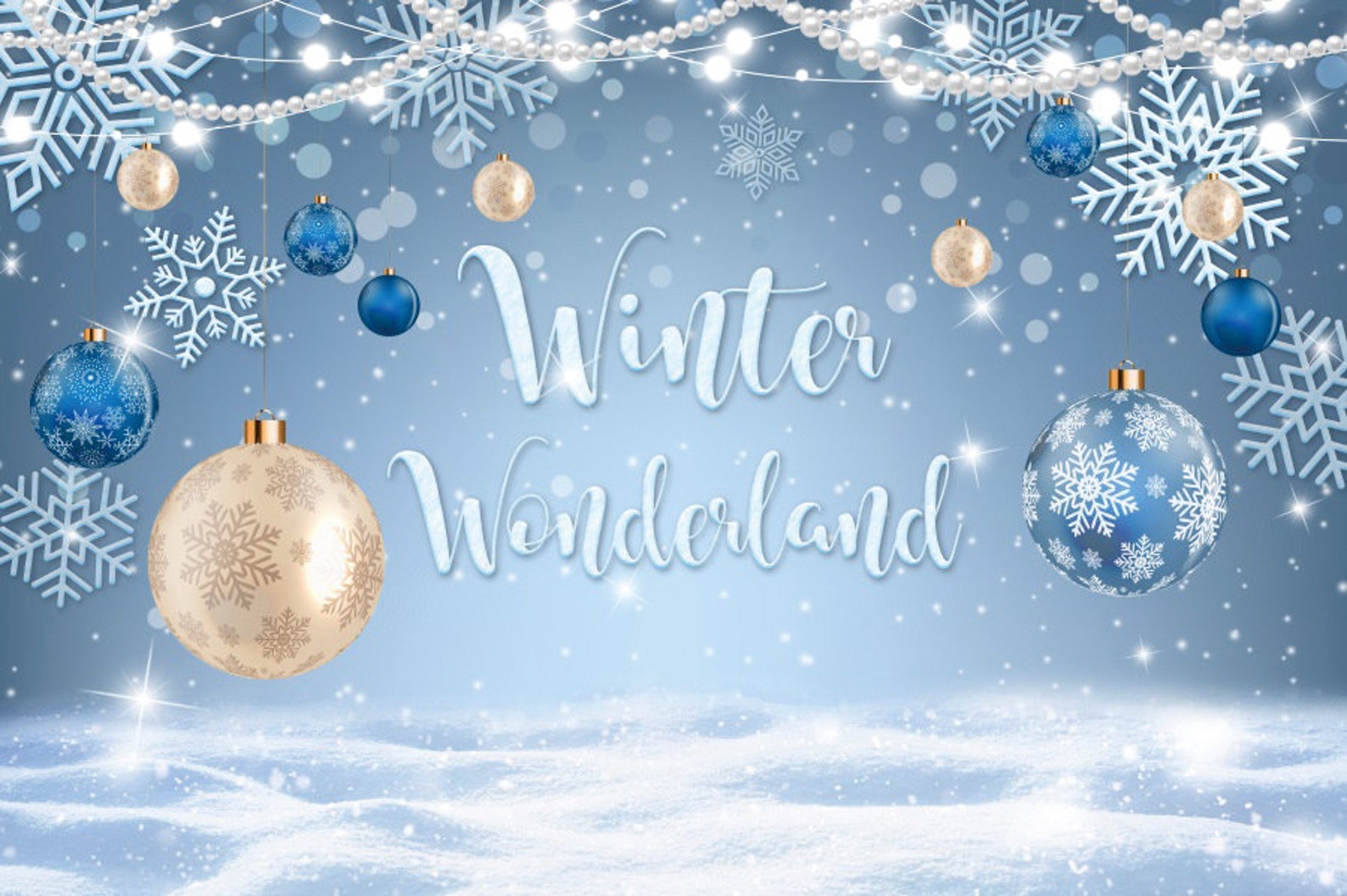 Snowflake Blue Backdrop Winter Wonderland Ice Snow Photography - Etsy