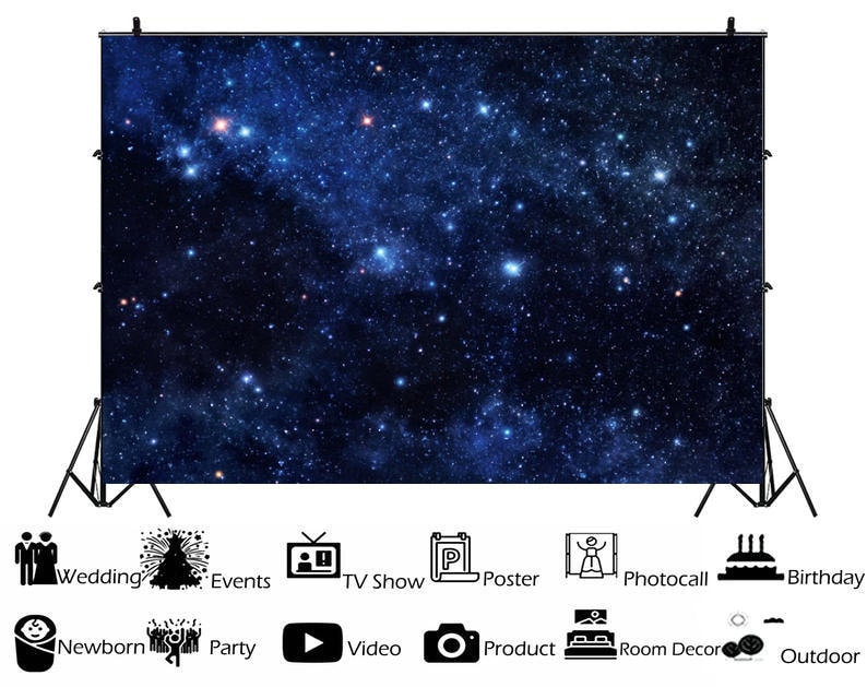 Blue starry sky Photography Backdrop Blue glitter Party Photo | Etsy