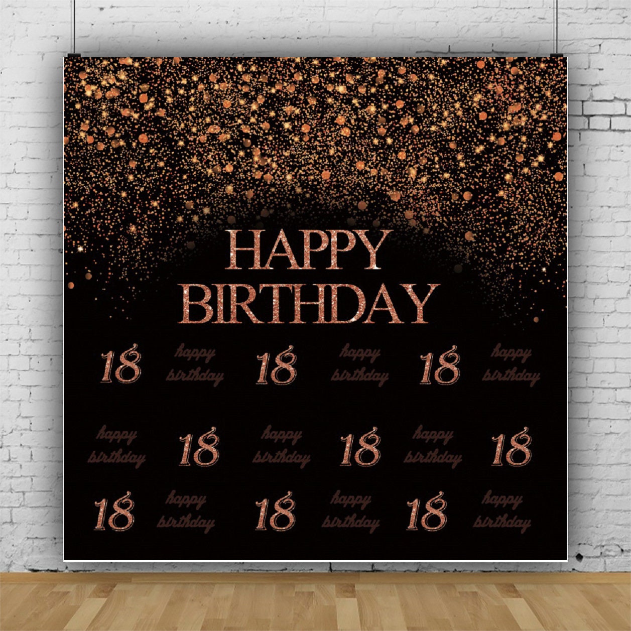 18th Birthday Photography Backdropblack Bokeh Rose Gold Child | Etsy