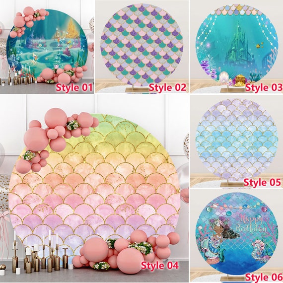 Round Glitter Mermaid Scales Photography Backdrop Underwater | Etsy