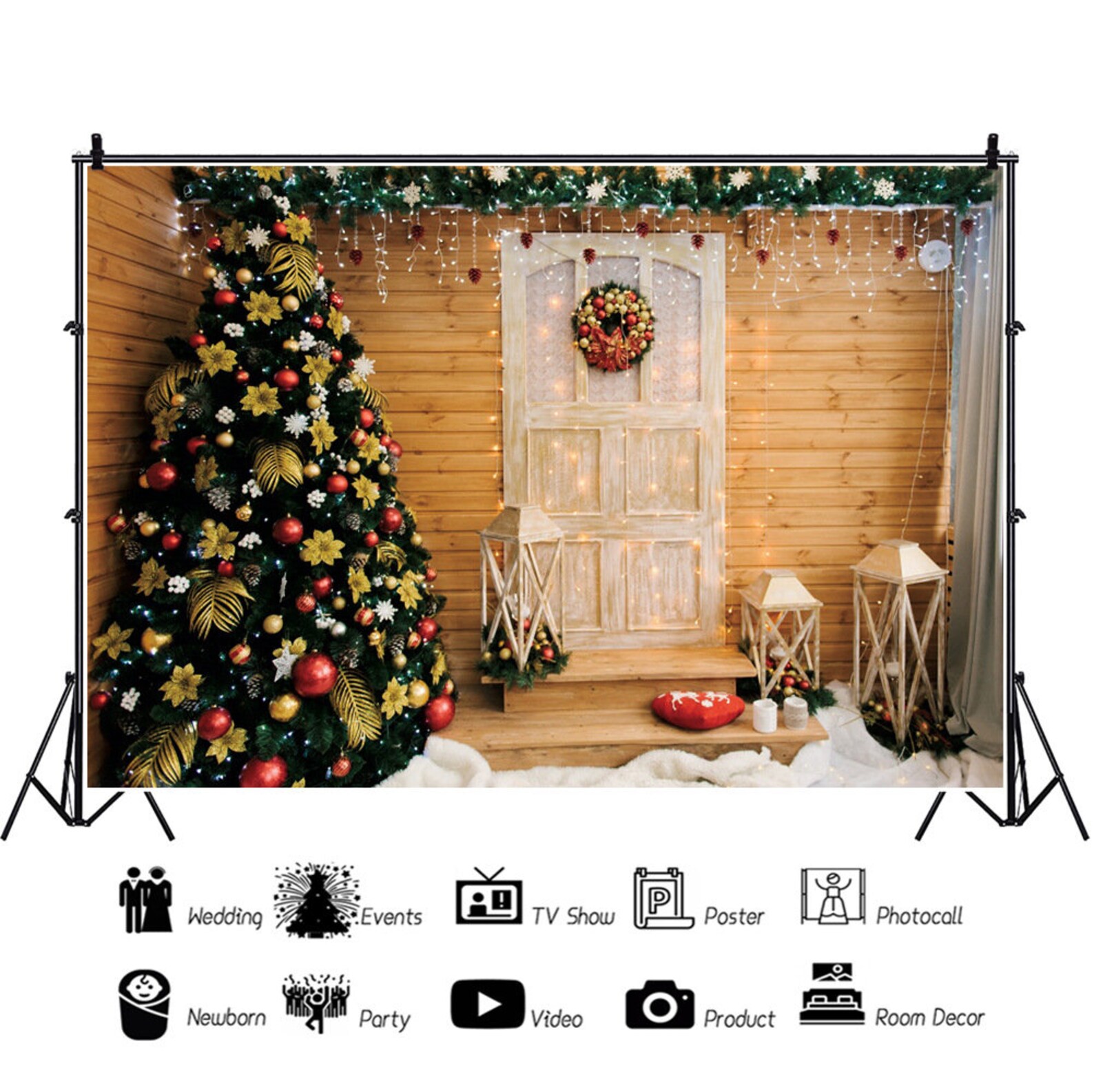 Merry Christmas Party Photography Background Christmas Vinyl Backdrop ...