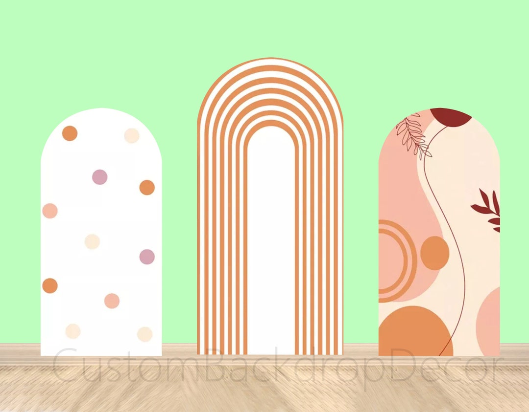 Boho Rainbow Double Sided Arch Wall Backdrop Abstract Landscape Arch ...