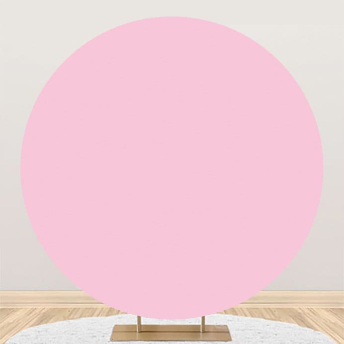 Solid Pink Color Round Photography Backdrop,baby Pink Girl Birthday ...