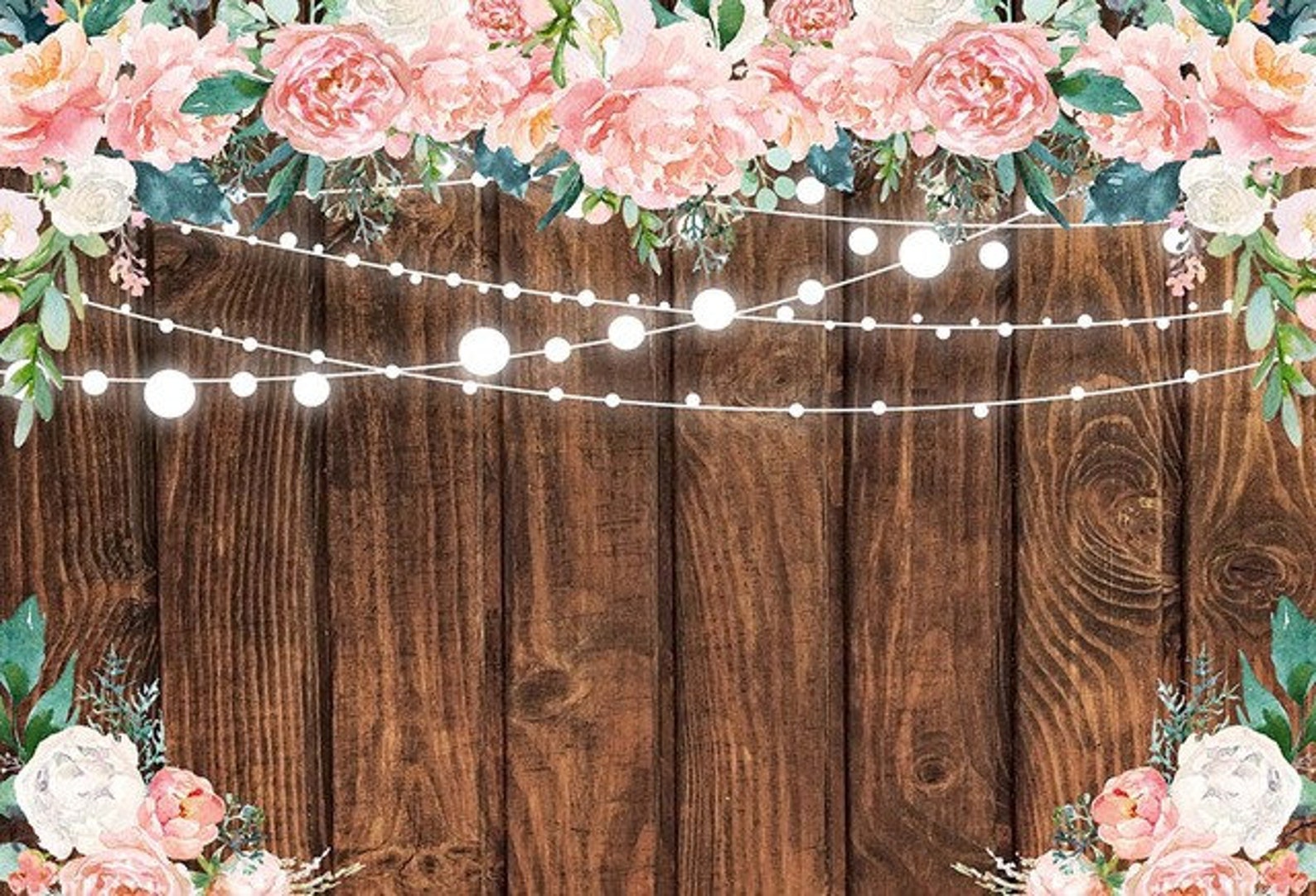 Floarl Wood Photography Backdrop Rustic Wedding Birthday Party - Etsy