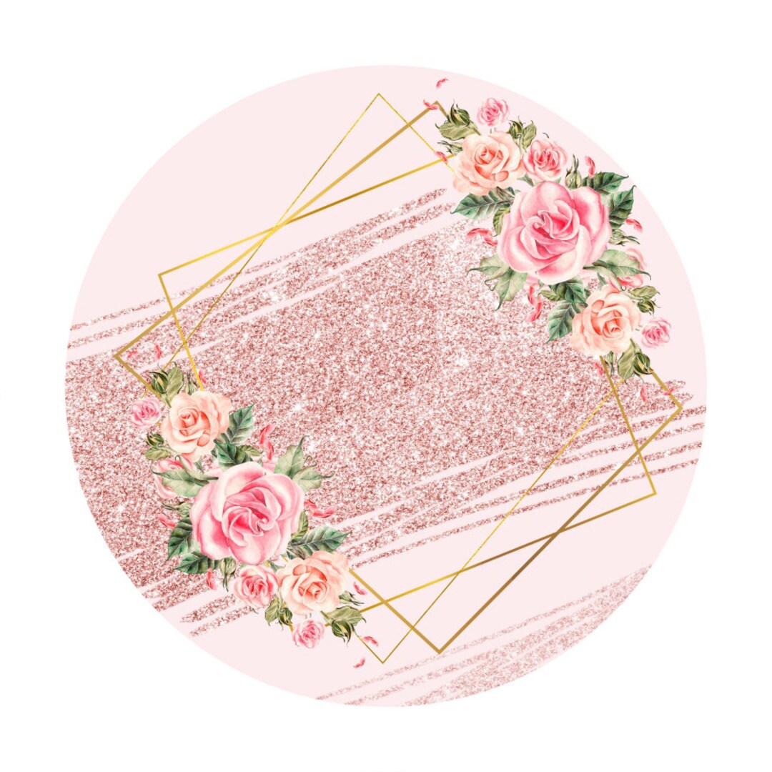 Round Rose Gold Glitter Wedding Photography Backdrop,pink Flowers Party ...