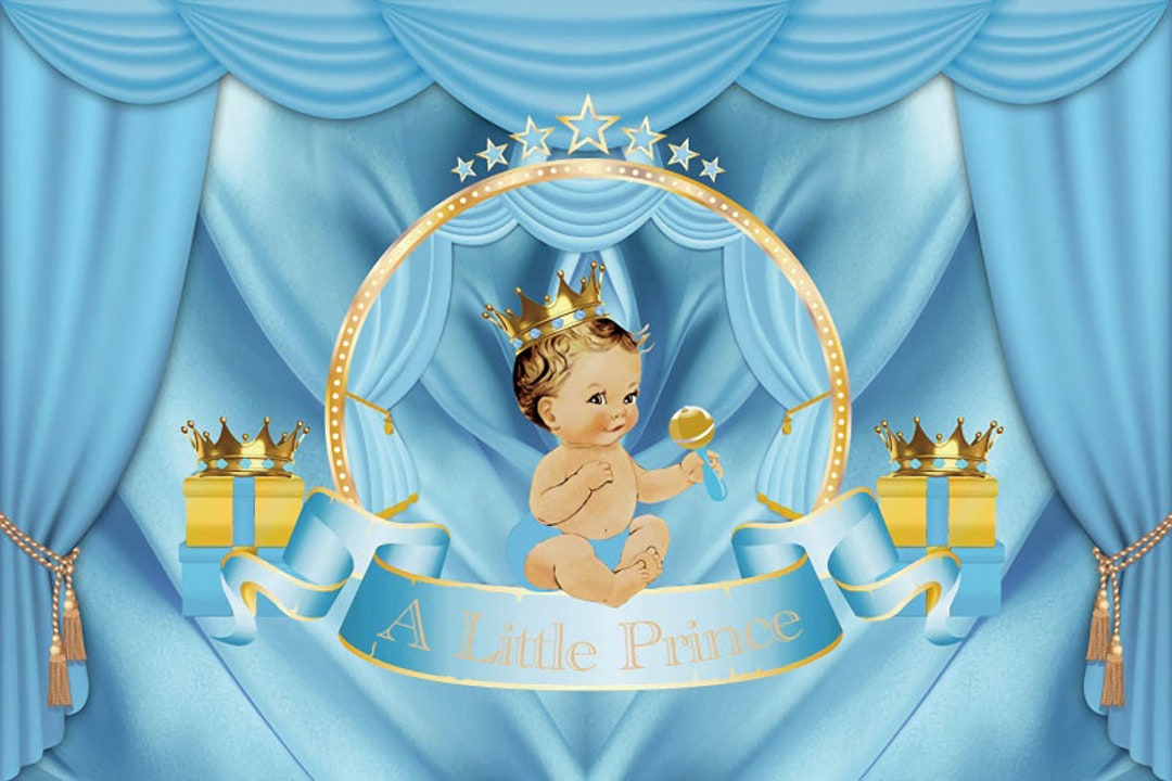 Ethnic Little Prince Gold Grown Photography Backdrops,royal Boy Newborn ...