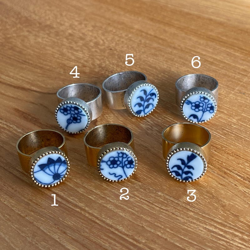 Upcycled Porcelain Ring - Etsy