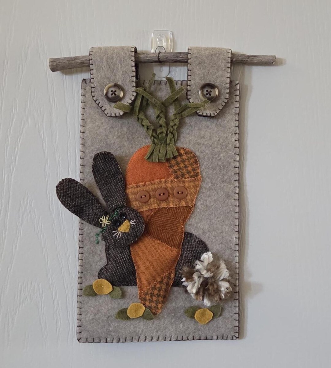 Wool Bunny Quilted Wall Hanging - Buttercup - Etsy