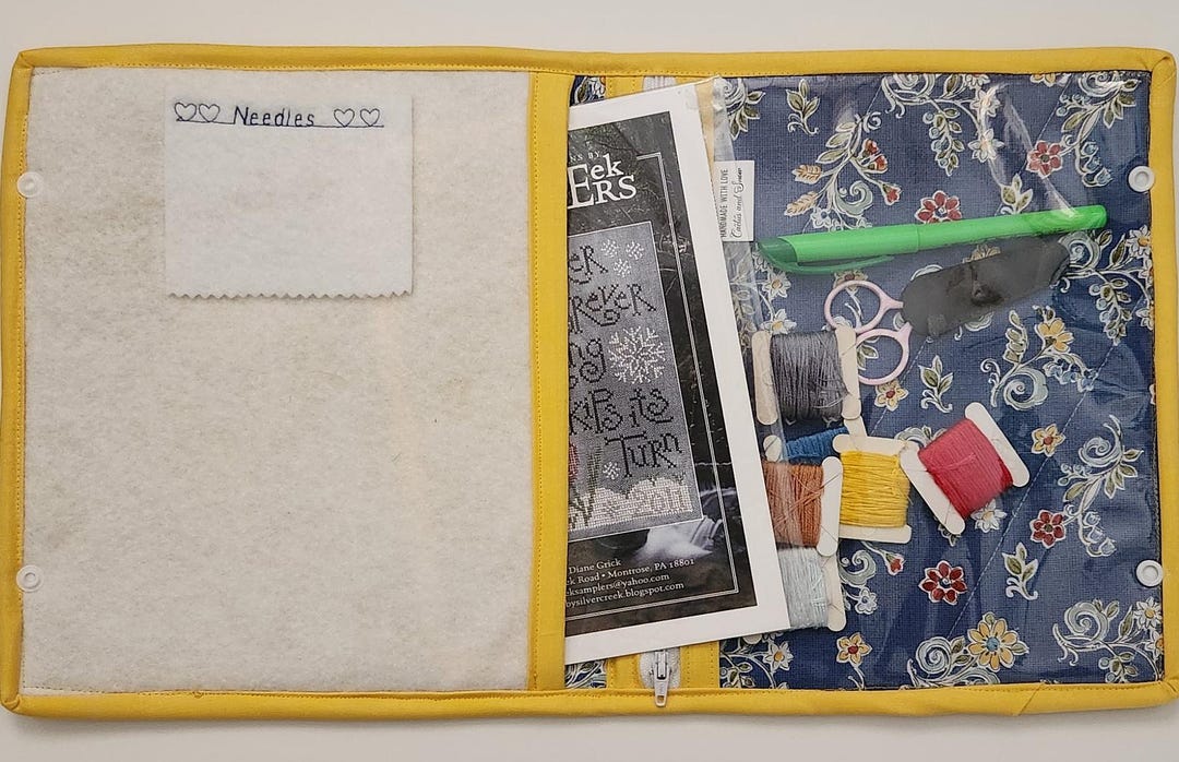 Project Folio/project Binder With Thread Keeper - Quilted Sunny Flowers ...