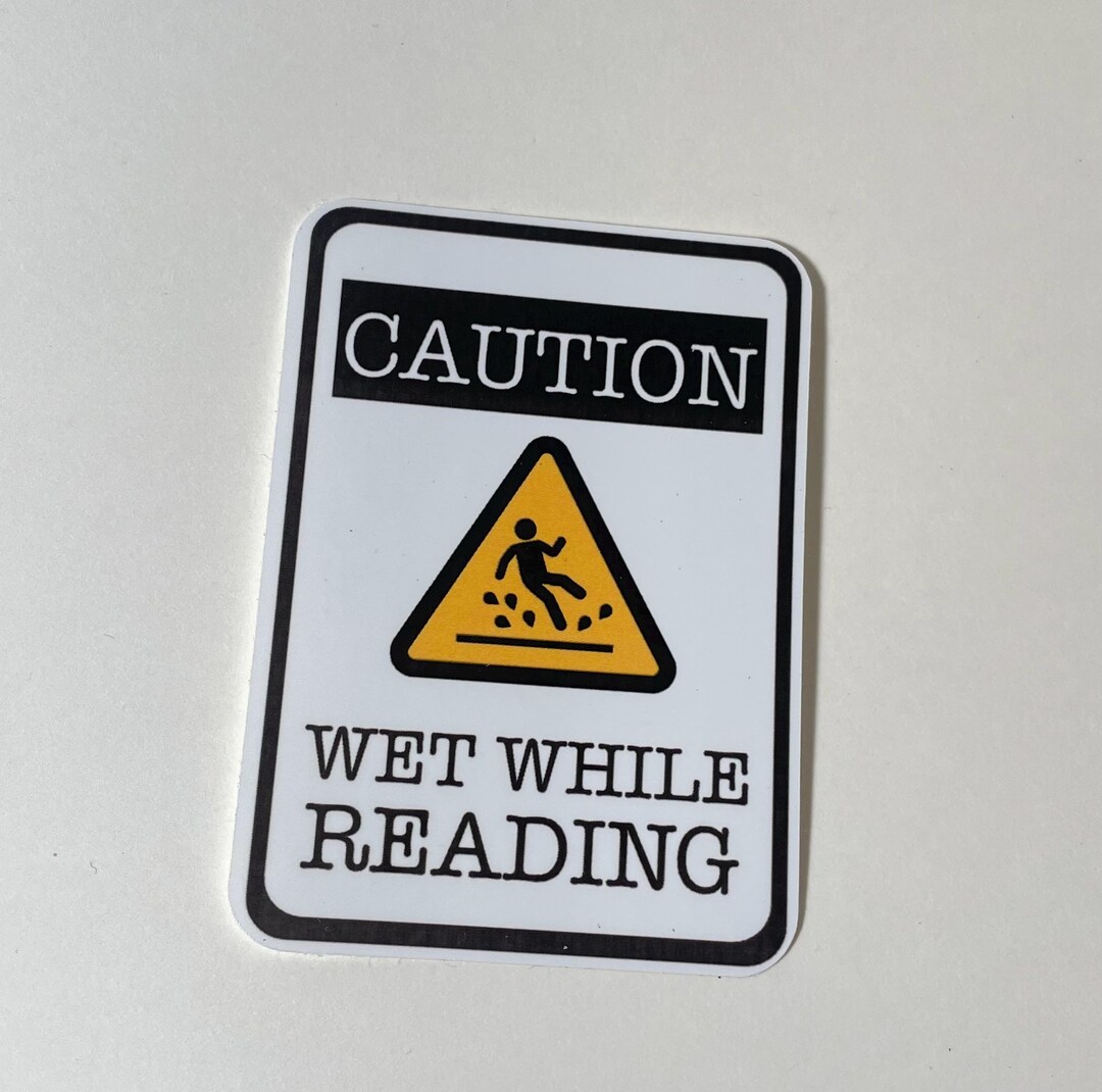 Caution Wet While Reading Sticker for Kindle E-reader Laptop Water ...