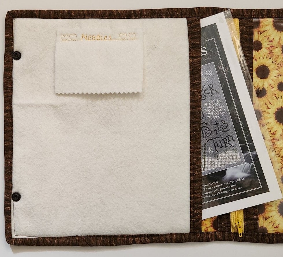 Project Folio/project Binder With Thread Keeper Sunflowers W/brown Trim ...