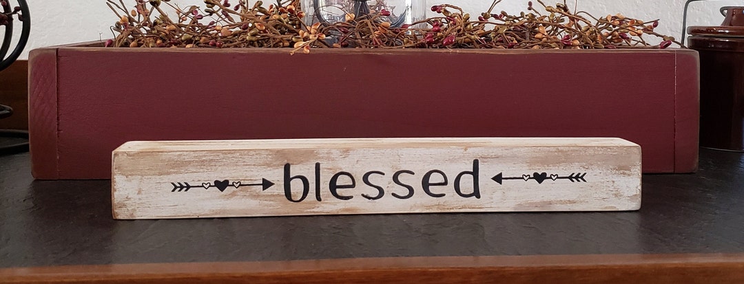 Blessed Wooden Table Sign - Etsy