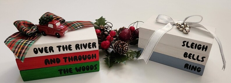Christmas Book Stack Decor - Etsy