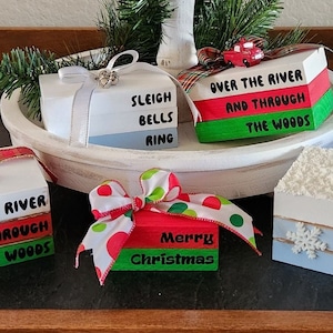 Christmas Book Stack Decor - Etsy
