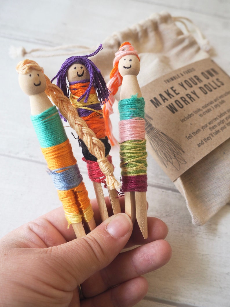 Make Your Own Worry Doll Kit, Mental Health Activities for Kids, Easy ...