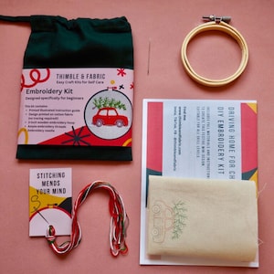 Christmas Tree on Car Mini Embroidery Kit, Easy Craft Kit Gift for ...