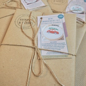 Christmas Tree on Car Mini Embroidery Kit Easy Craft Kit Gift - Etsy