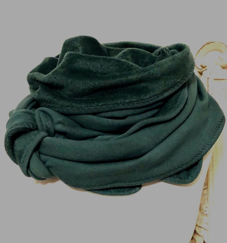 TRIANGLE SCARF XXL Alpine Fleece Shoulder Scarf Wrap Scarf Dark Forest ...