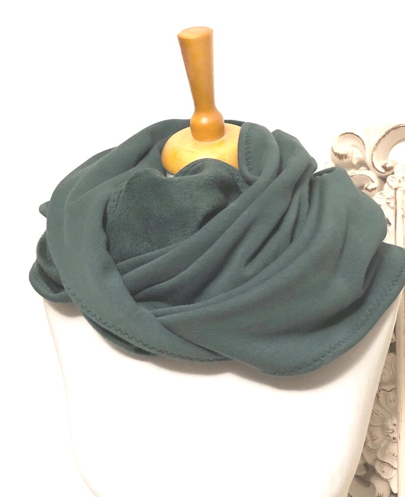 TRIANGLE SCARF XXL Alpine Fleece Shoulder Scarf Wrap Scarf Dark Forest ...