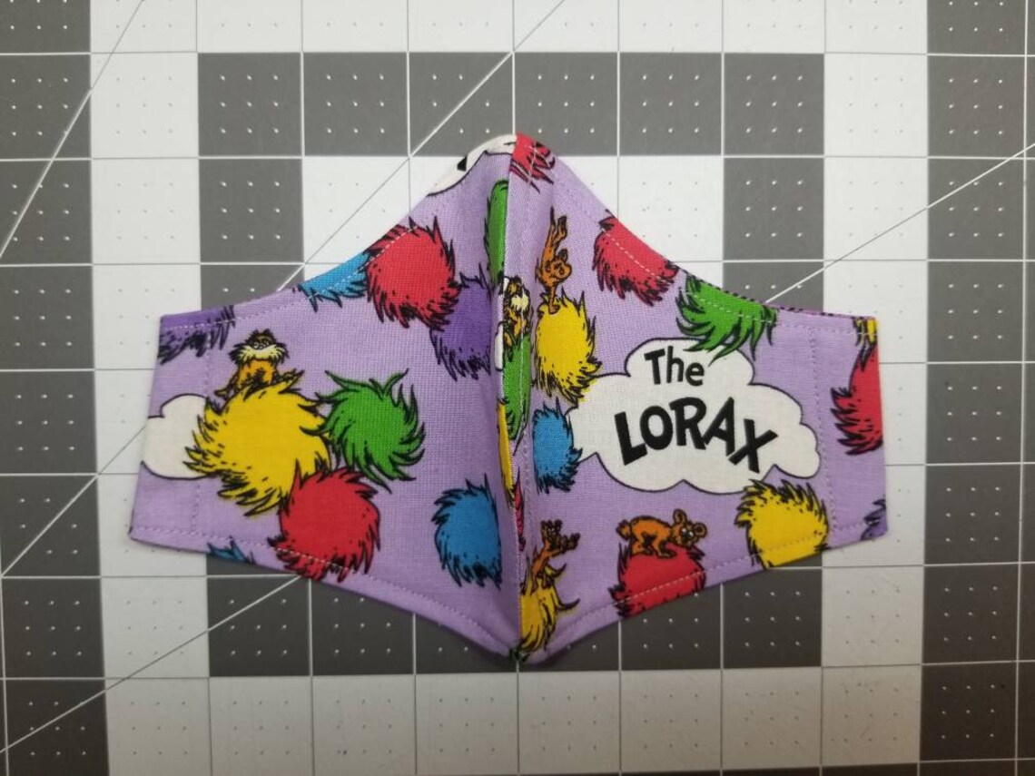 The Lorax Dr. Seuss. Face Mask Made With Licensed Fabric. | Etsy