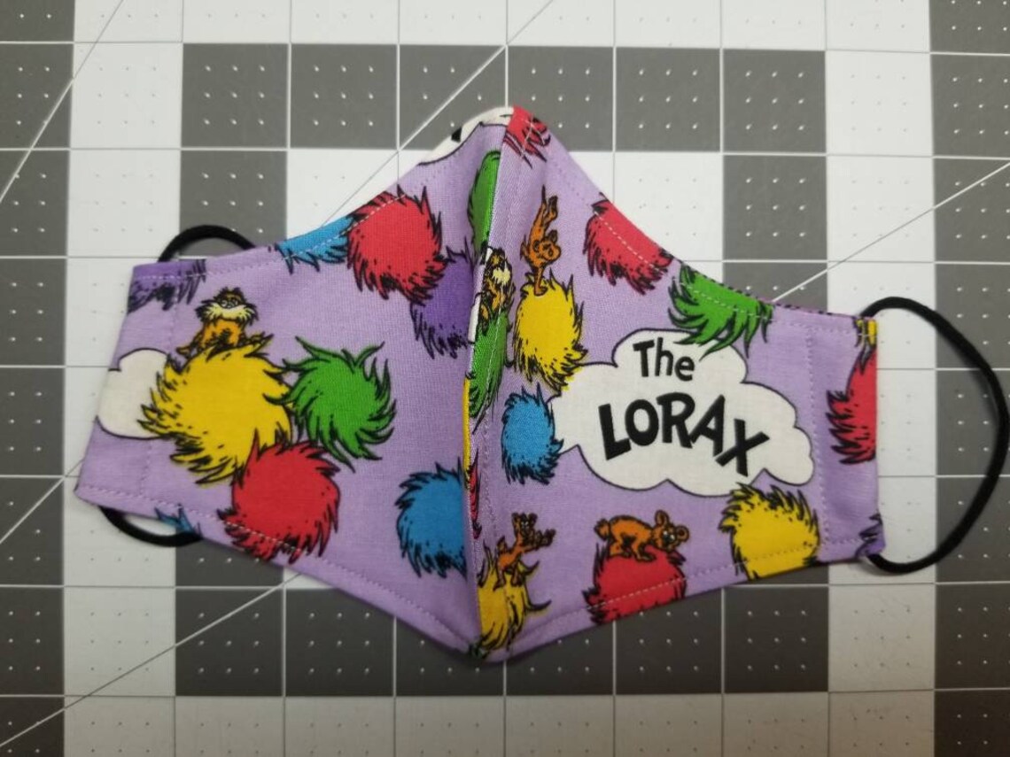The Lorax Dr. Seuss. Face Mask Made With Licensed Fabric. | Etsy