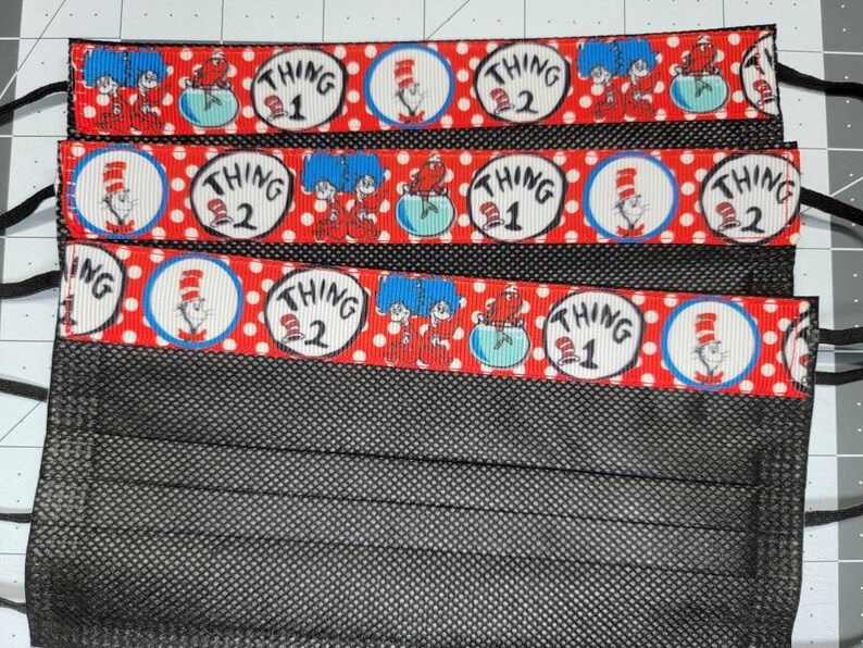 Thing 1, Thing 2, Dr Seuss Disposable Face Mask - Etsy