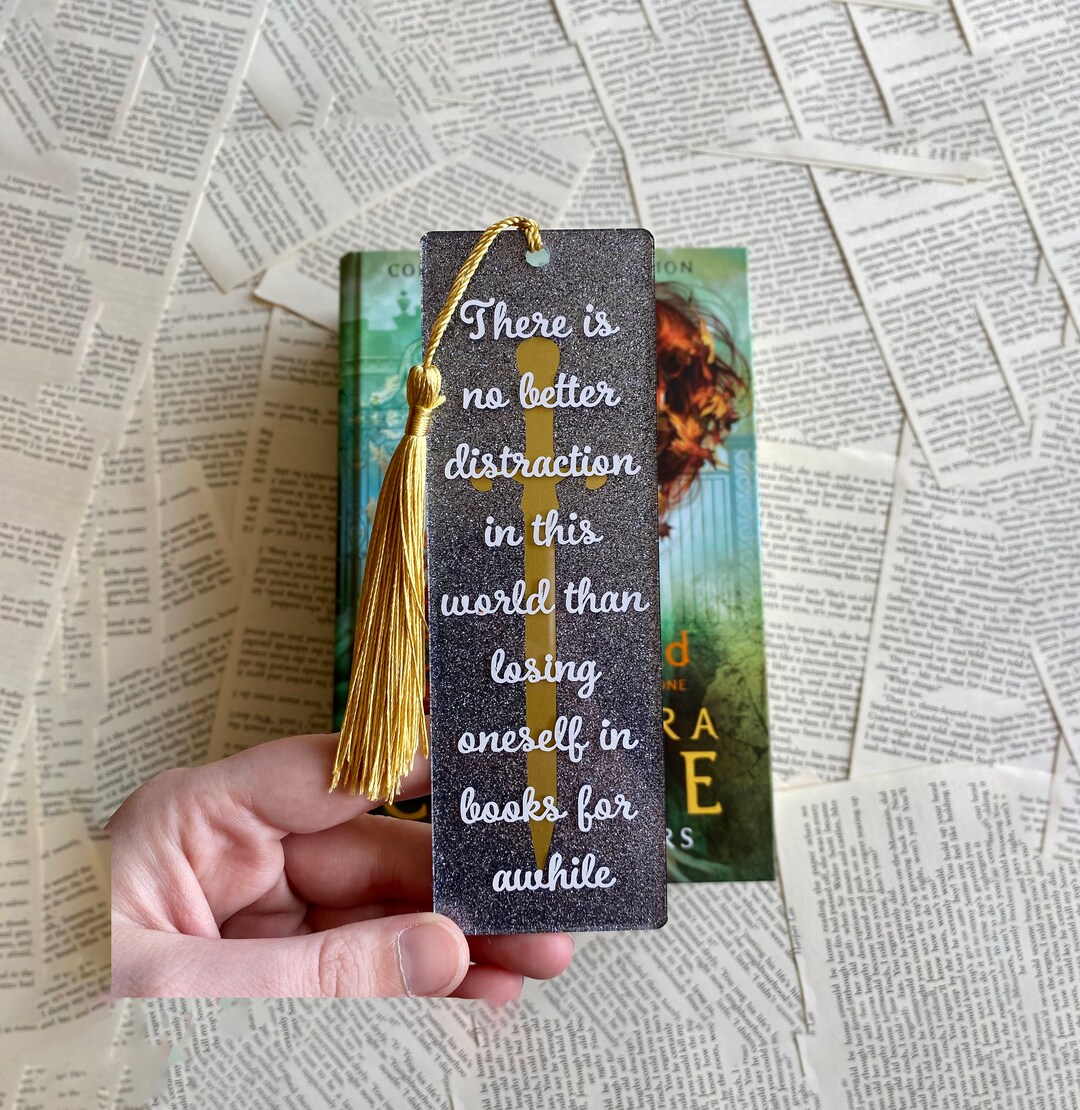 Chain of Gold Inspired Glitter Acrylic Bookmark - Etsy
