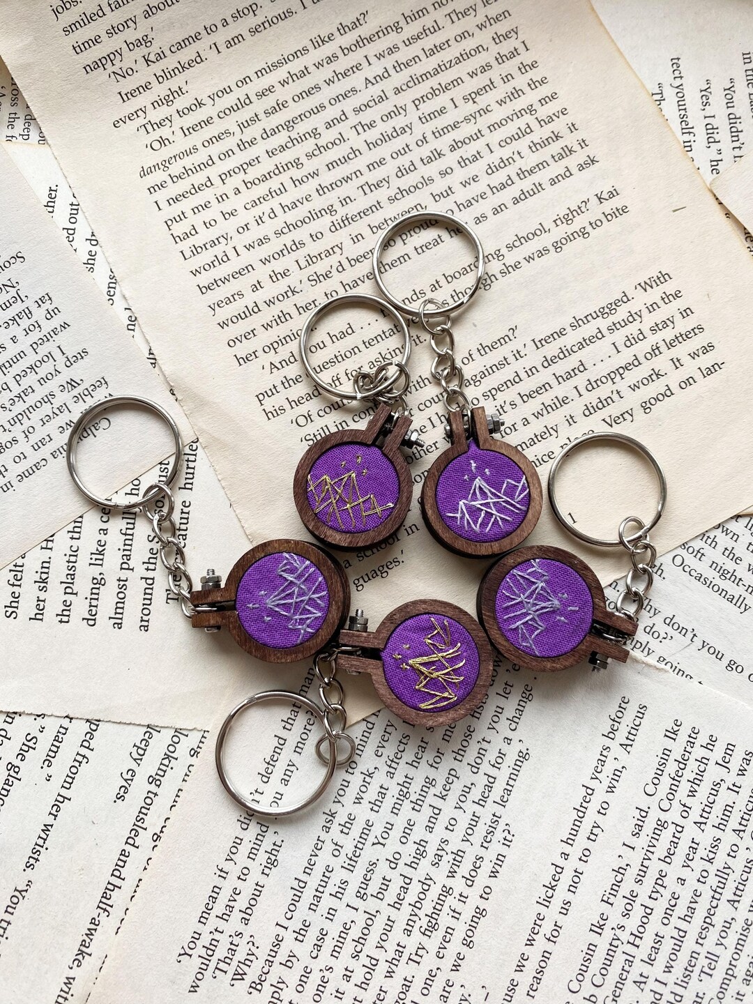 ACOTAR the Night Court Symbol Embroidered Keychain, Officially ...
