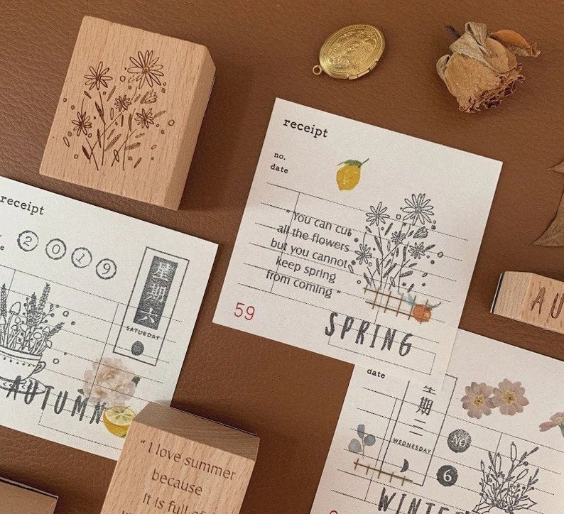 Vintage Seasons Stamp Set for Journaling Scrapbooking and - Etsy