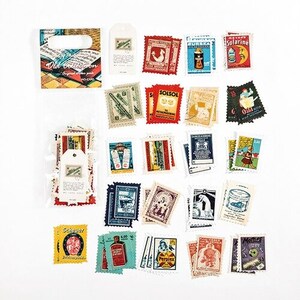 60 Vintage Stamp Stickers for Journaling, Diary and Scrapbooking ...