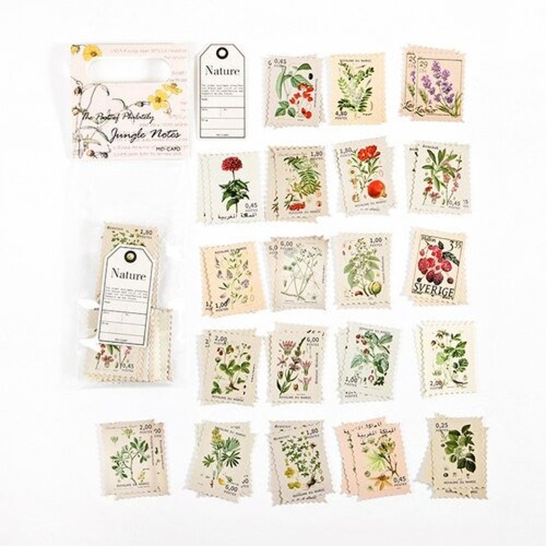 60 Vintage Stamp Stickers for Journaling Diary and - Etsy