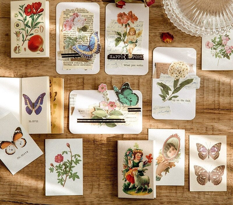 80 Vintage Ephemera Card Kit Diary Card Set Pack Scrapbooking - Etsy