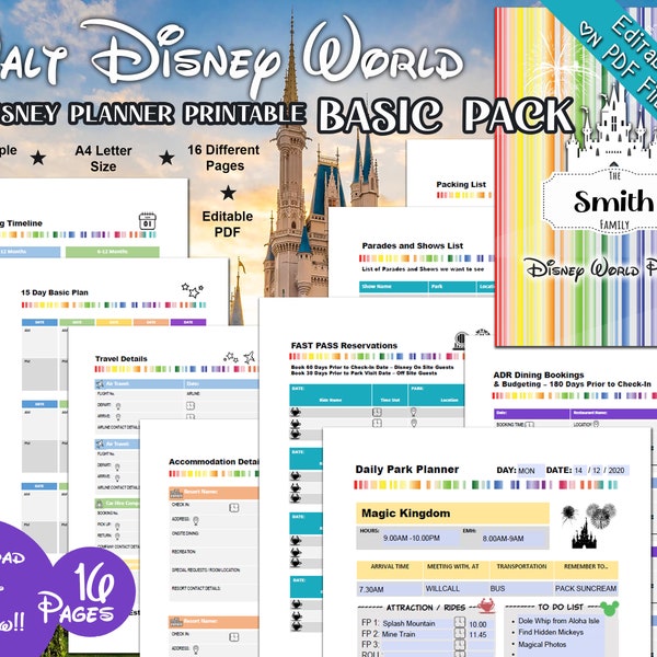 Disneyworld Planning Template - Etsy