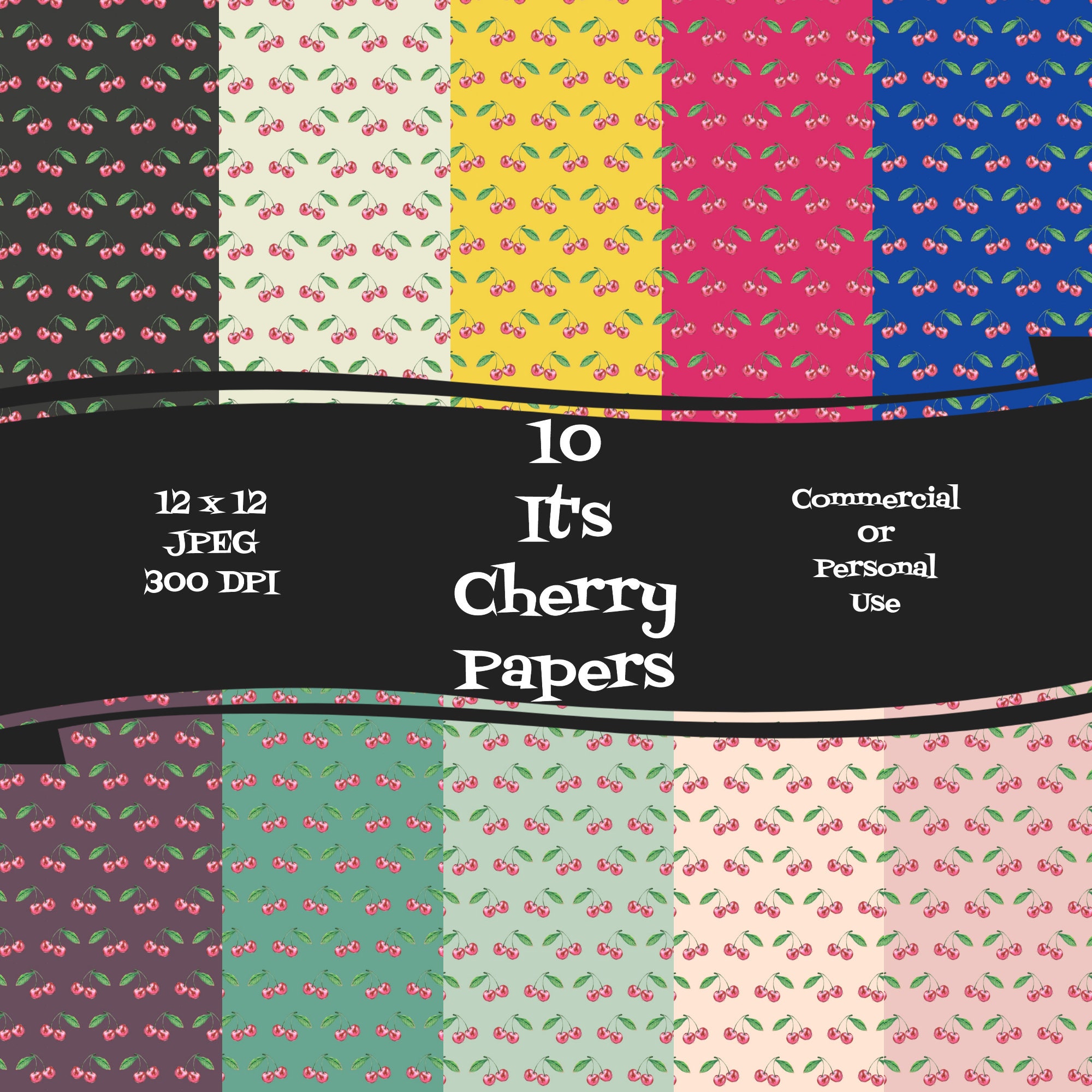 It's Cherry Digital Craft Papers Instant Download 12 X 12 JPEG 300 DPI ...