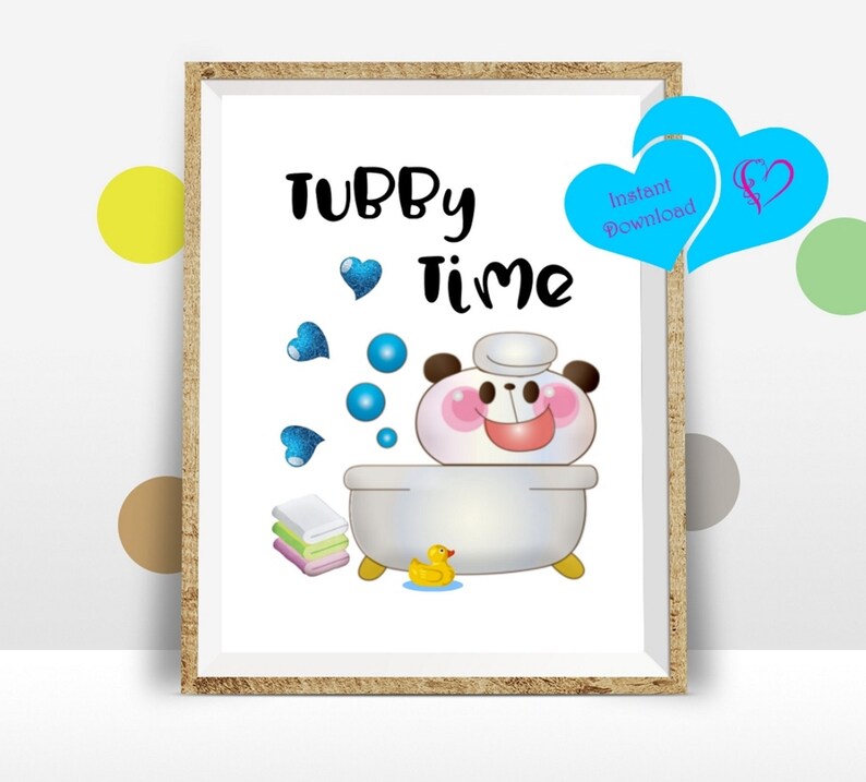 Tubby Time Digital Art Printable Instant Download / Kids / | Etsy