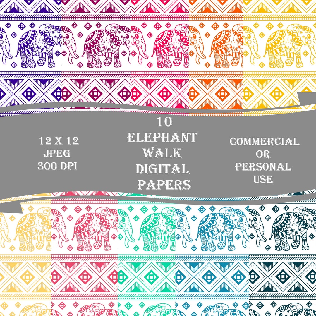 Elephant Walk Digital Paper Instant Download 12 X 12 JPEG 300 DPI ...