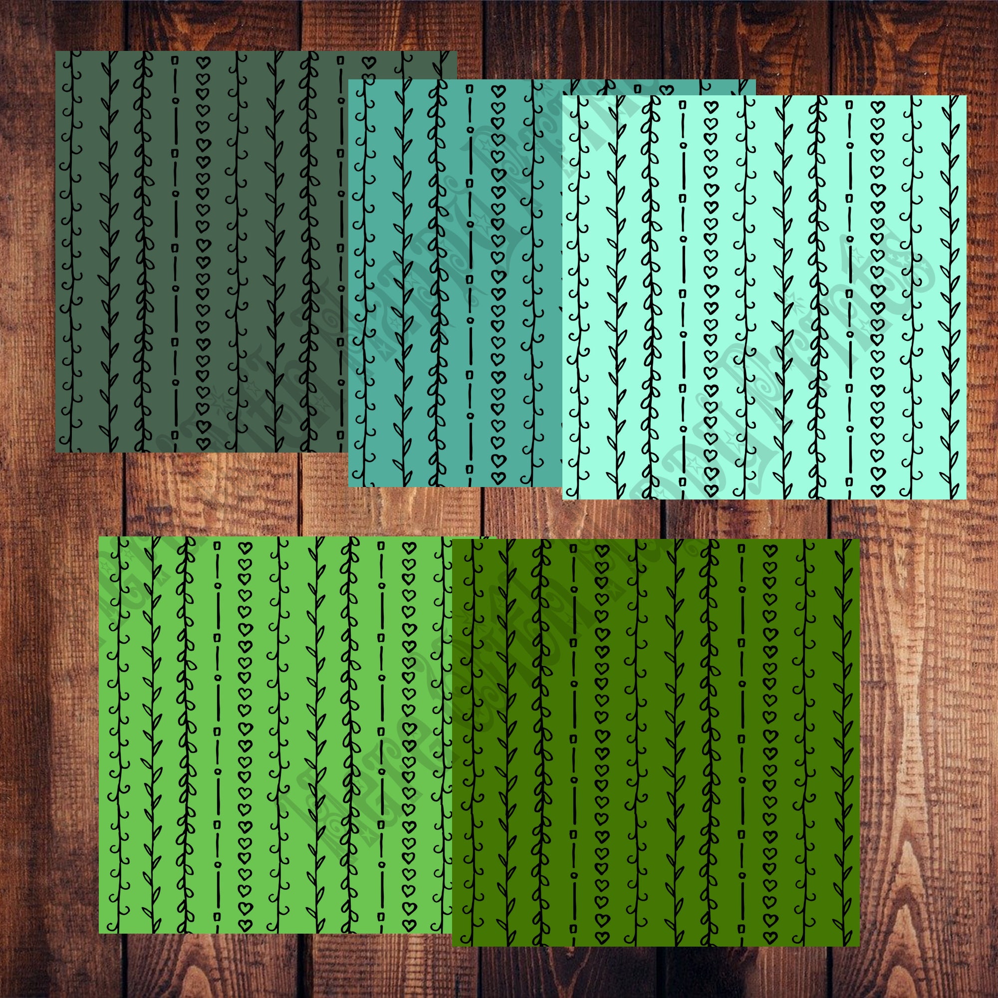 Viney Line Digital Craft Papers Instant Download 10 Pack / Scrapbook - Etsy